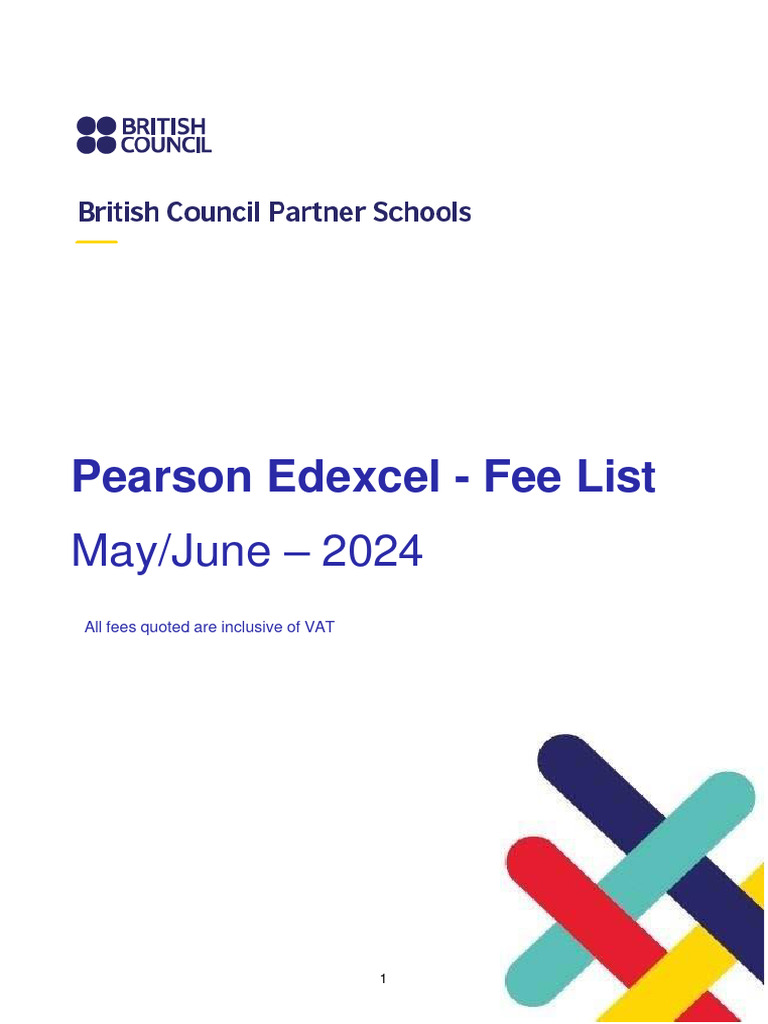 Pearson Edexcel 2024 Fee List | PDF | Physics | Geography