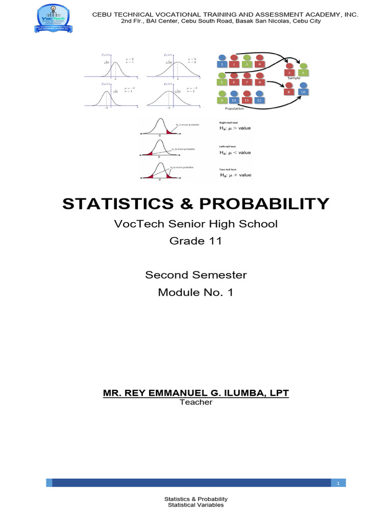 MODULE01 - STAT - PROBA - Statistical Variables | PDF | Probability Distribution | Normal ...