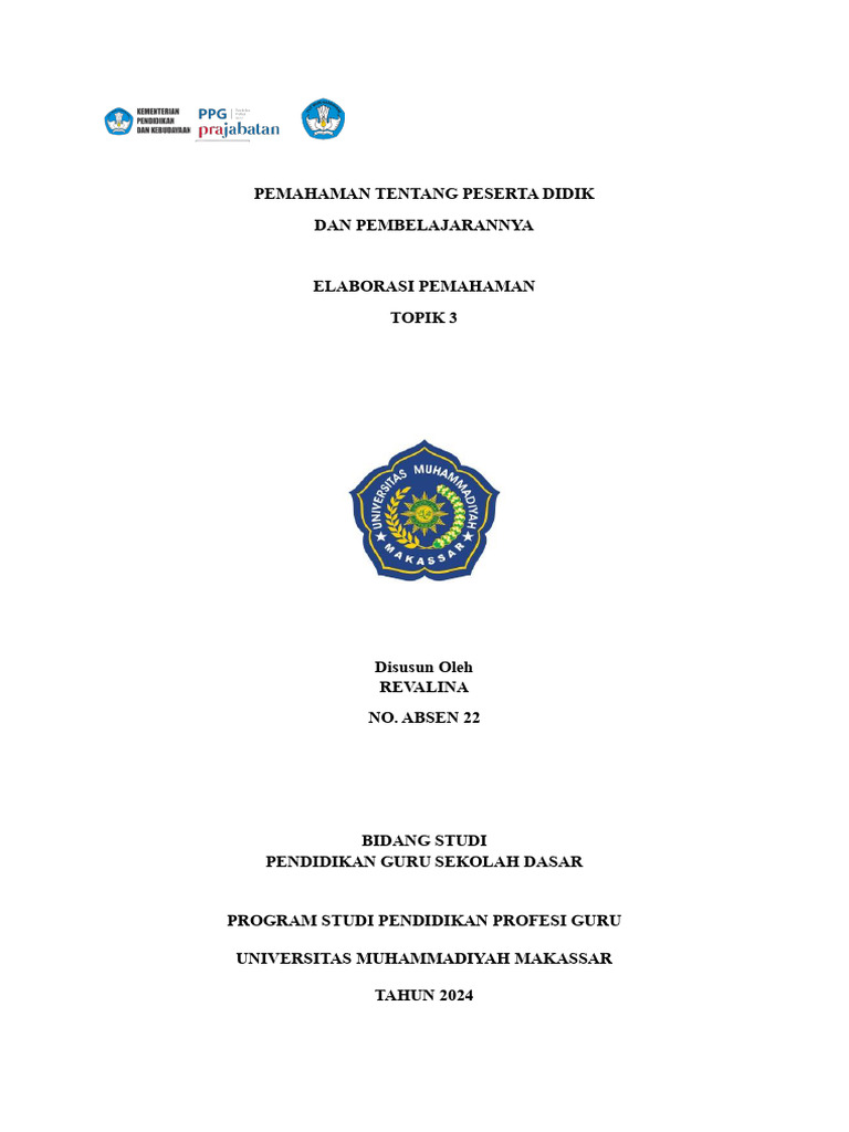 ELABORASI PEMAHAMAMN T3 - REVALINA | PDF