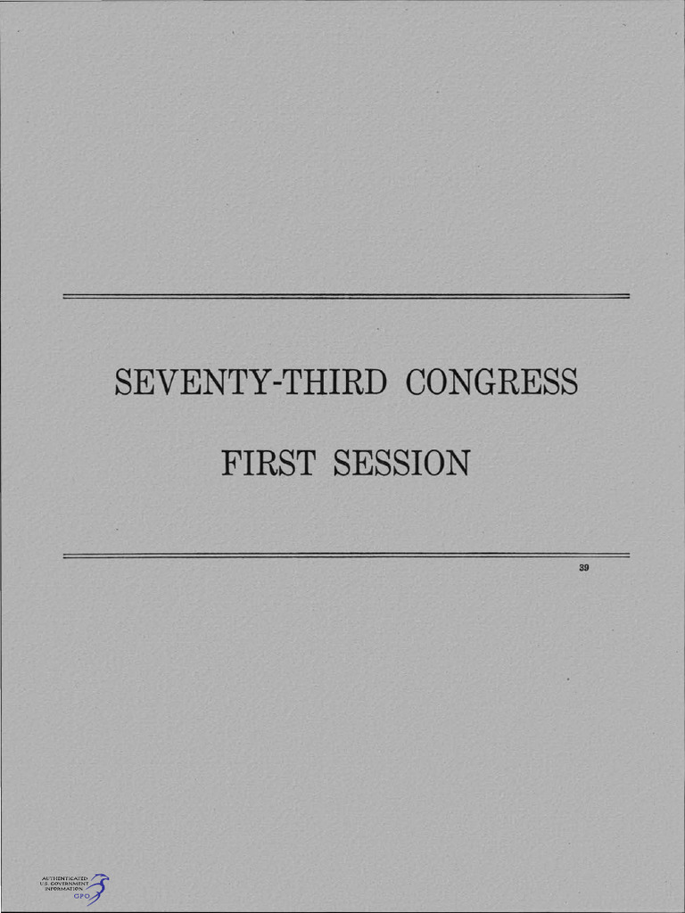 73rd Congressional Record | PDF | United States Senate | Presidents Of ...