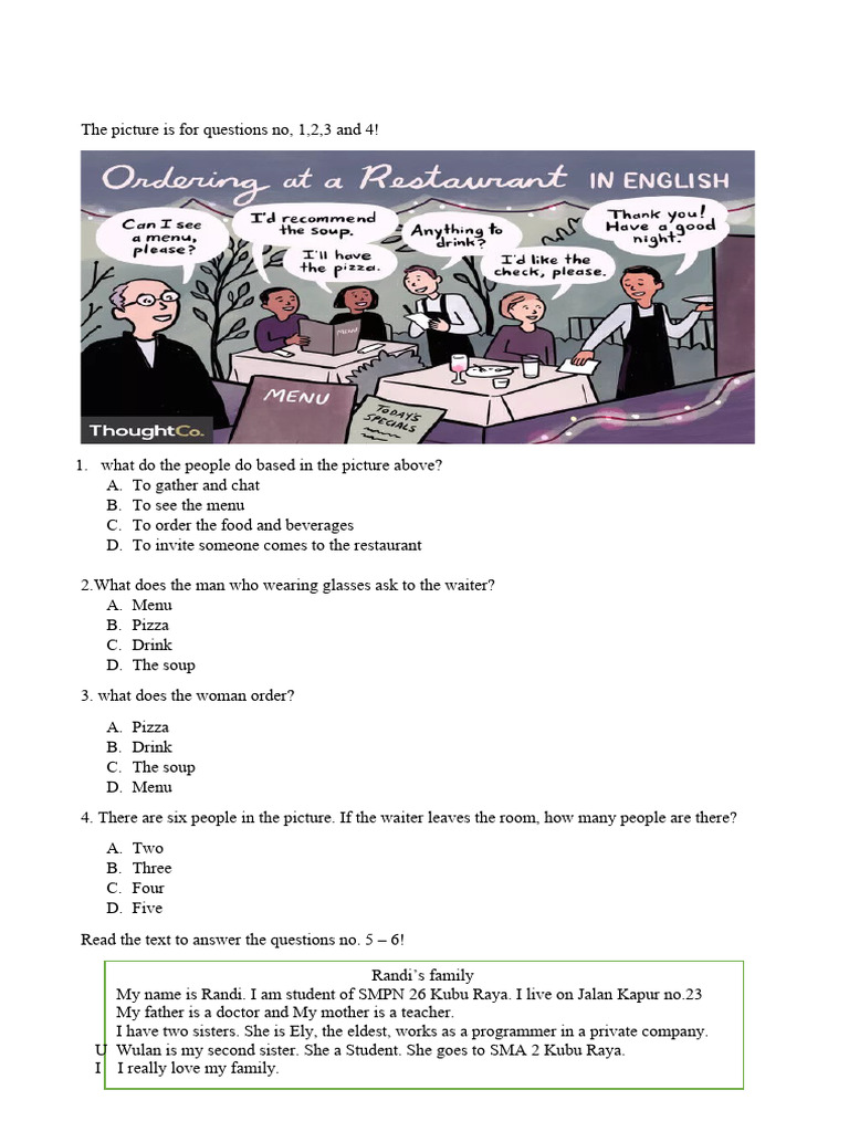 Soal Bing 7 Pas 22 23 | PDF