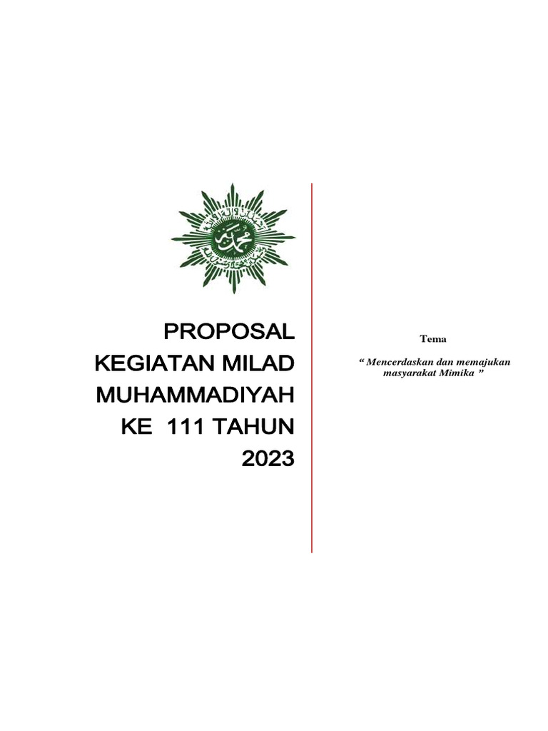 Proposal Milad 111 | PDF | Agama & Spiritualitas