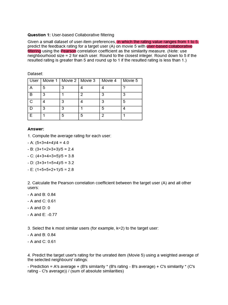 Assignment 3 RecSys Solution | PDF | Applied Mathematics | Algorithms