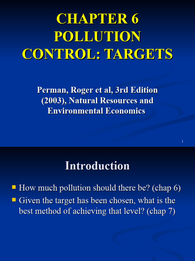 CHAPTER 6 Pollution Control - Target | PDF | Pollution | Economics