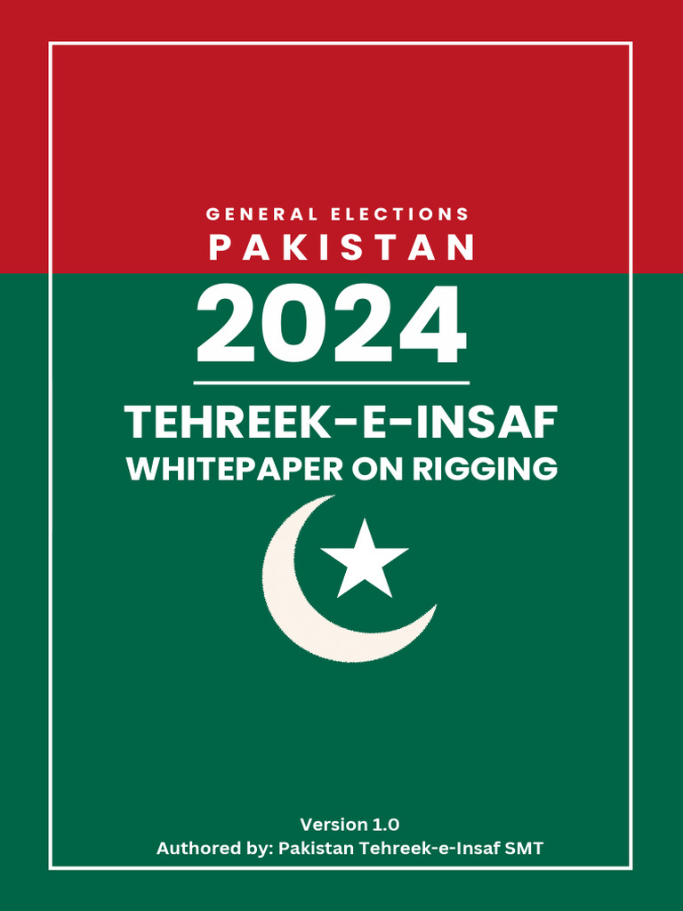 PTI Whitepaper On Rigging Version 1 | PDF | Electoral Fraud | Elections