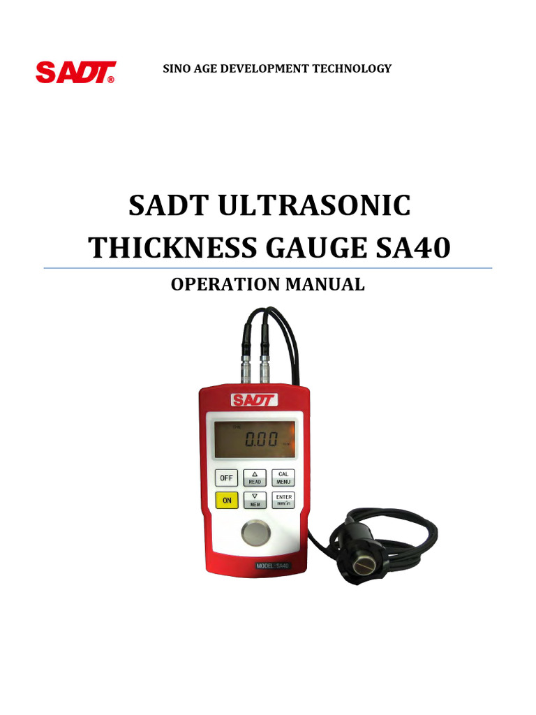Sadt - Sa40 - Thichnessgauge | PDF | Electrical Engineering | Electricity