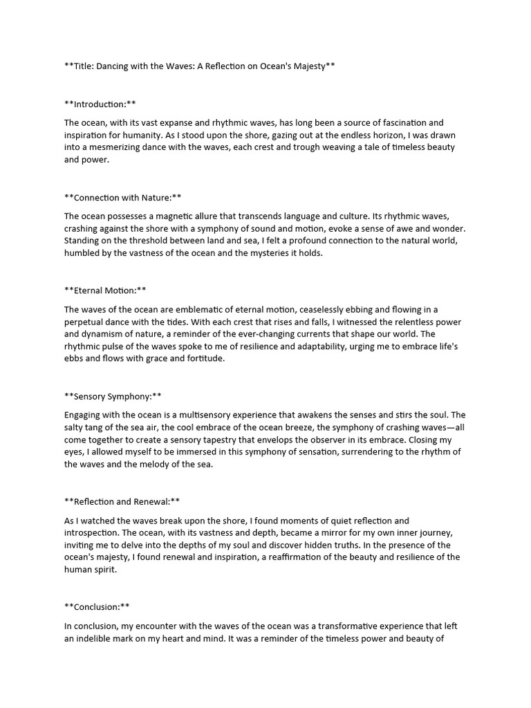 Ocean Waves | PDF | Oceans | Sea