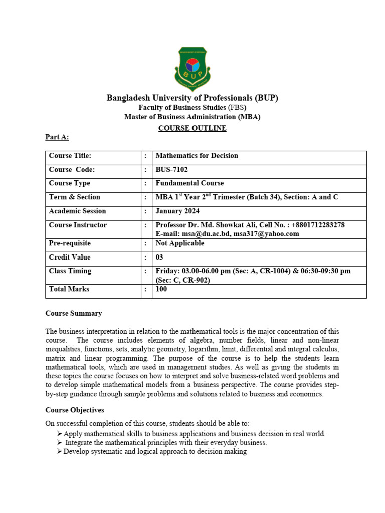 MBA Math BUP | PDF | Matrix (Mathematics) | Linear Programming MBA Math BUP | PDF | Matrix (Mathematics) | Linear Programming