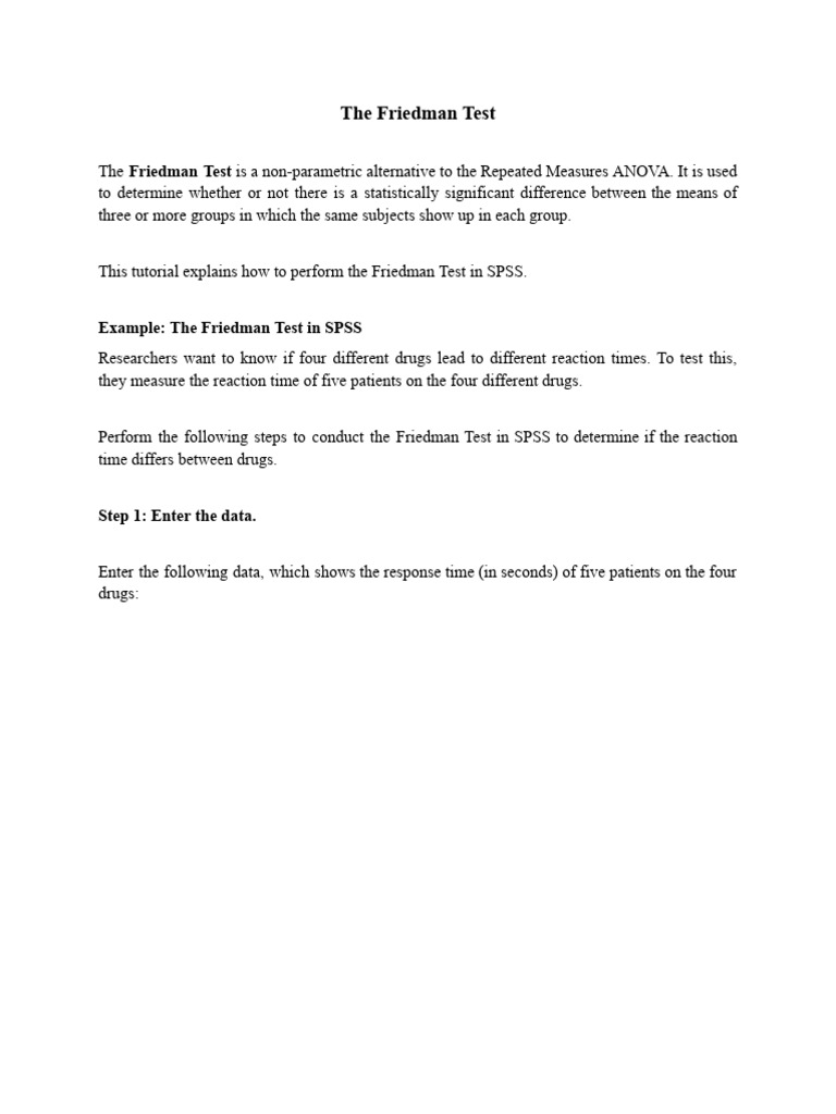 The Friedman Test | PDF | Self-Improvement