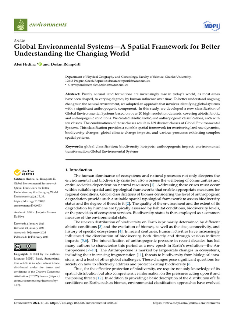 Environments 11 00033 v2 | PDF | Ecosystem | Human Impact On The ...