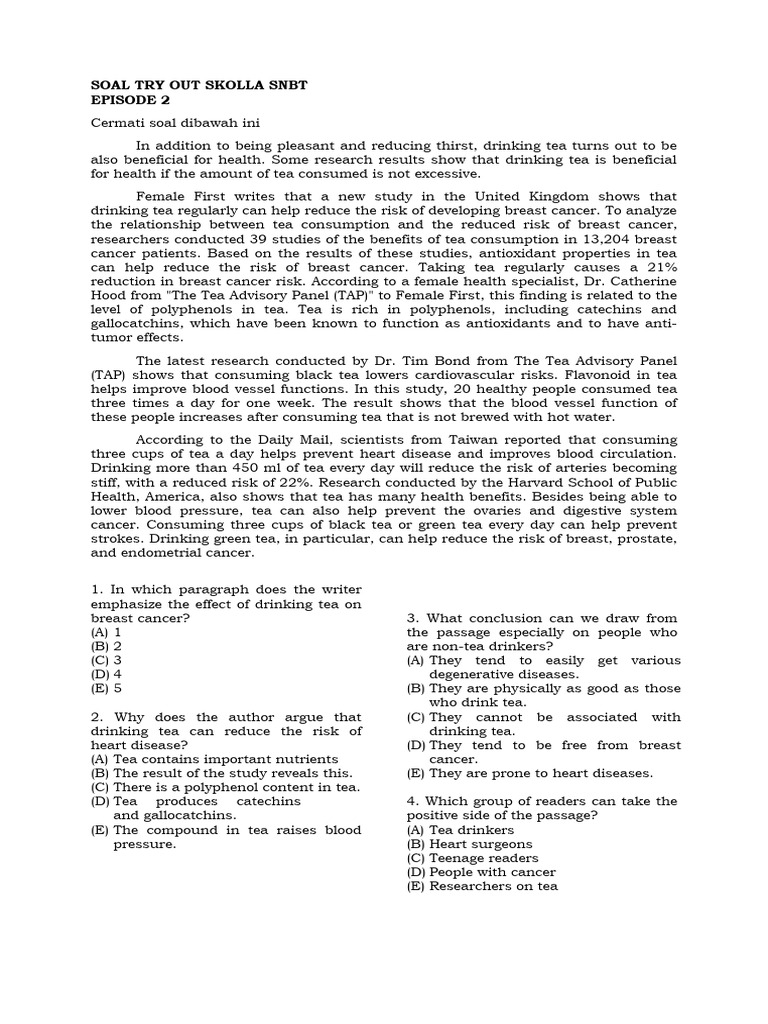 Latihan Soal Literasi Bahasa Inggris | PDF | Autism Spectrum | Sleep