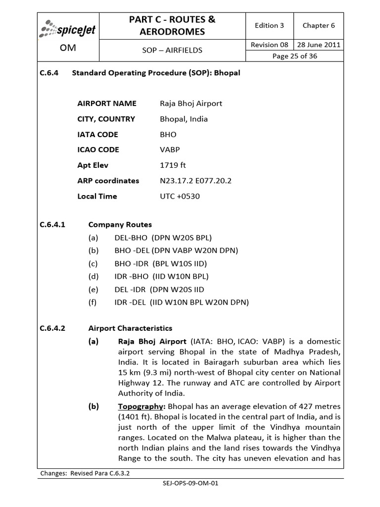 Bhopal Airfield Brief | Download Free PDF | Airport | Aerodrome