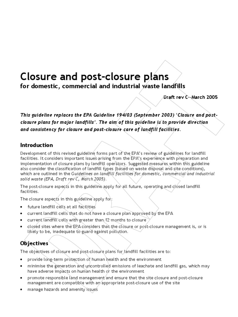 Landfill Closure | PDF | Stormwater | Landfill