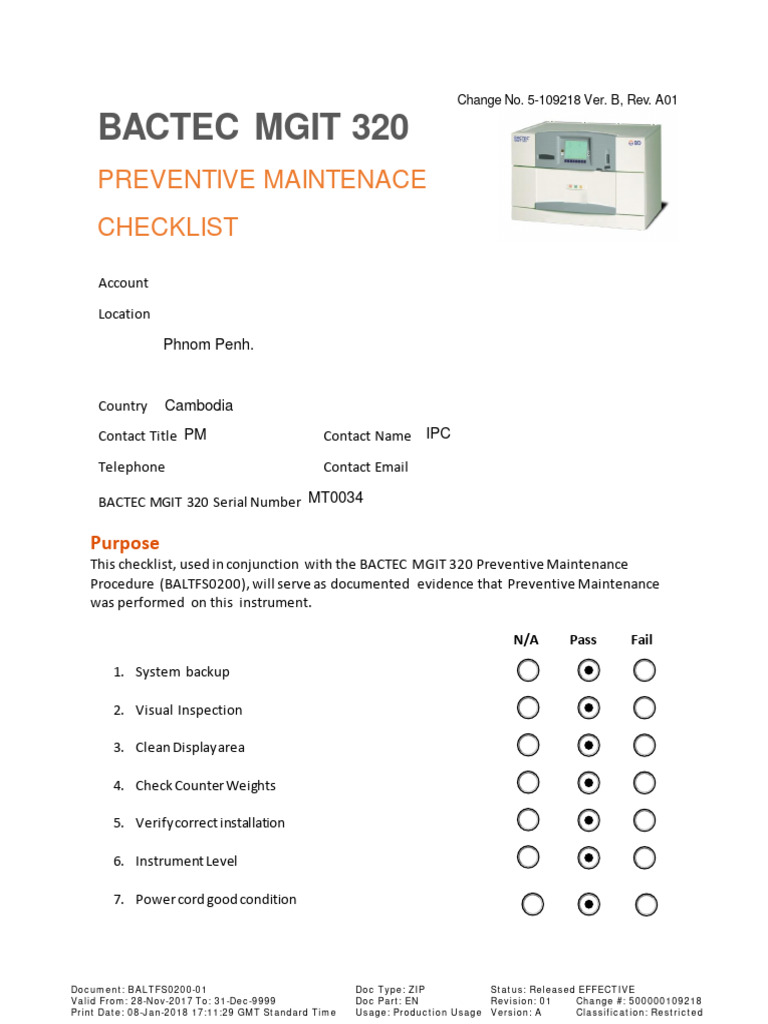 Baltfs0200-01 - r1 - Va 320 PM Checklist | PDF | Computing