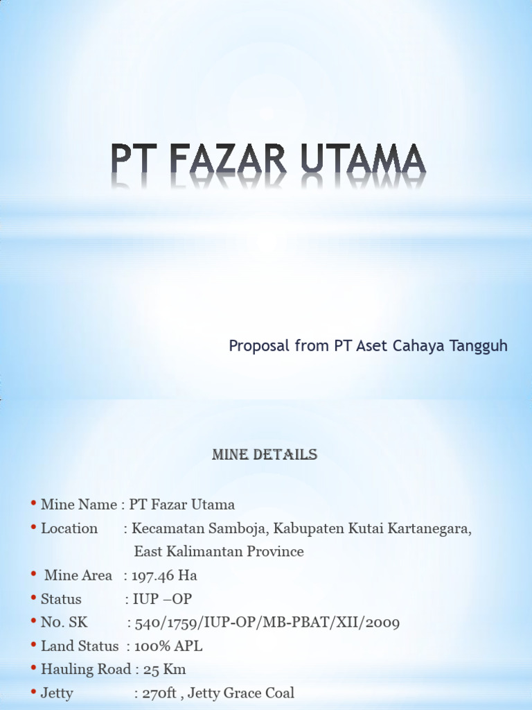 Fazer Utama Proposal (Funder) | PDF | Mining | Fossil Fuels