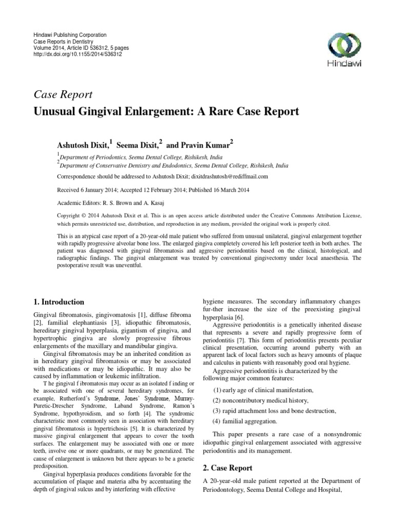 GING ENLARGEMENT Cse Report | PDF | Periodontology | Medical Specialties