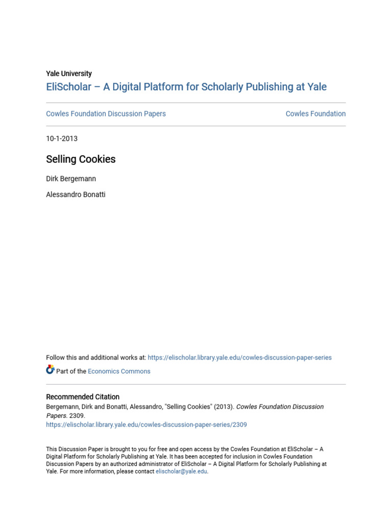 Selling Cookies | PDF | Market (Economics) | Monopoly