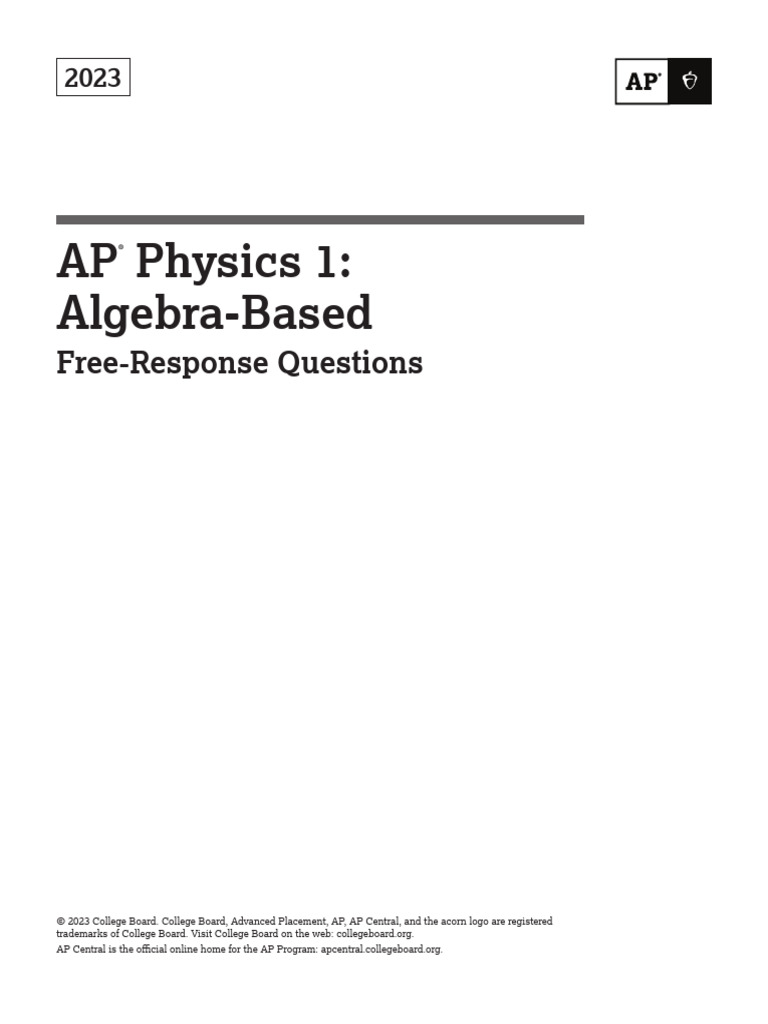 Ap Phy 1 FRQ 2023 | PDF | Force | Mass
