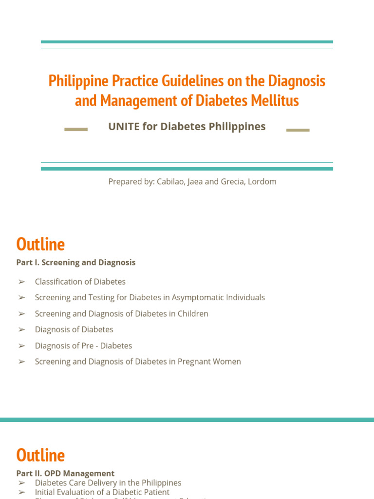 Diabetes Management Guidelines Philippines | PDF | Prediabetes ...