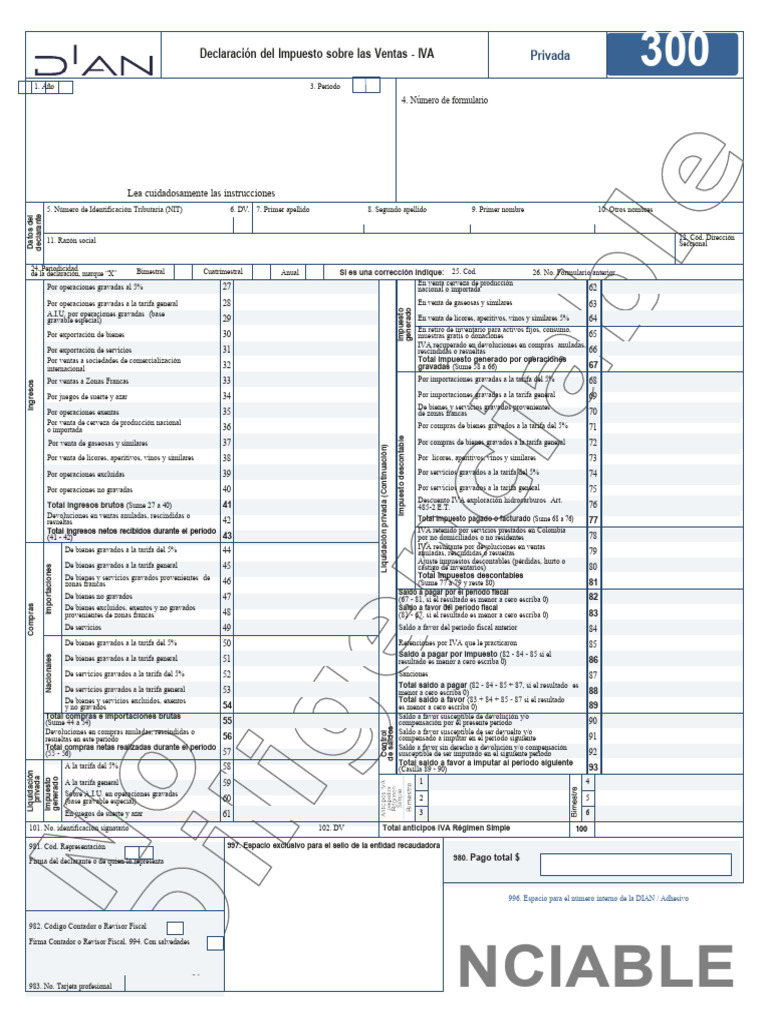 Formulario 300 2024 | PDF | Impuestos | Impuesto al valor agregado