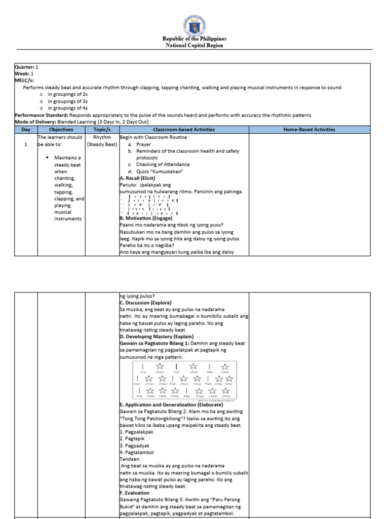 Week 2-Q1-Wlp-In-Music-Set A | PDF