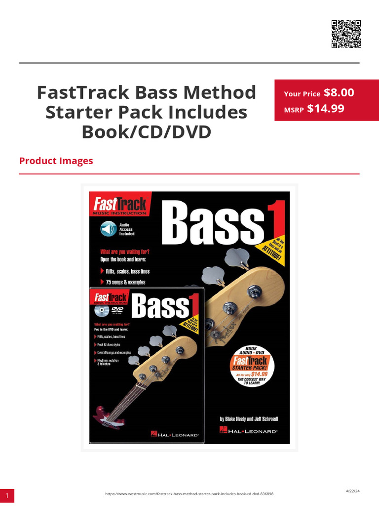 FastTrack Bass Method Starter Pack Includes Book CD DVD | PDF