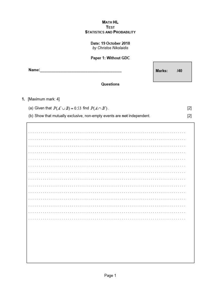Probability Concepts in Statistics Test | PDF | Probability ...