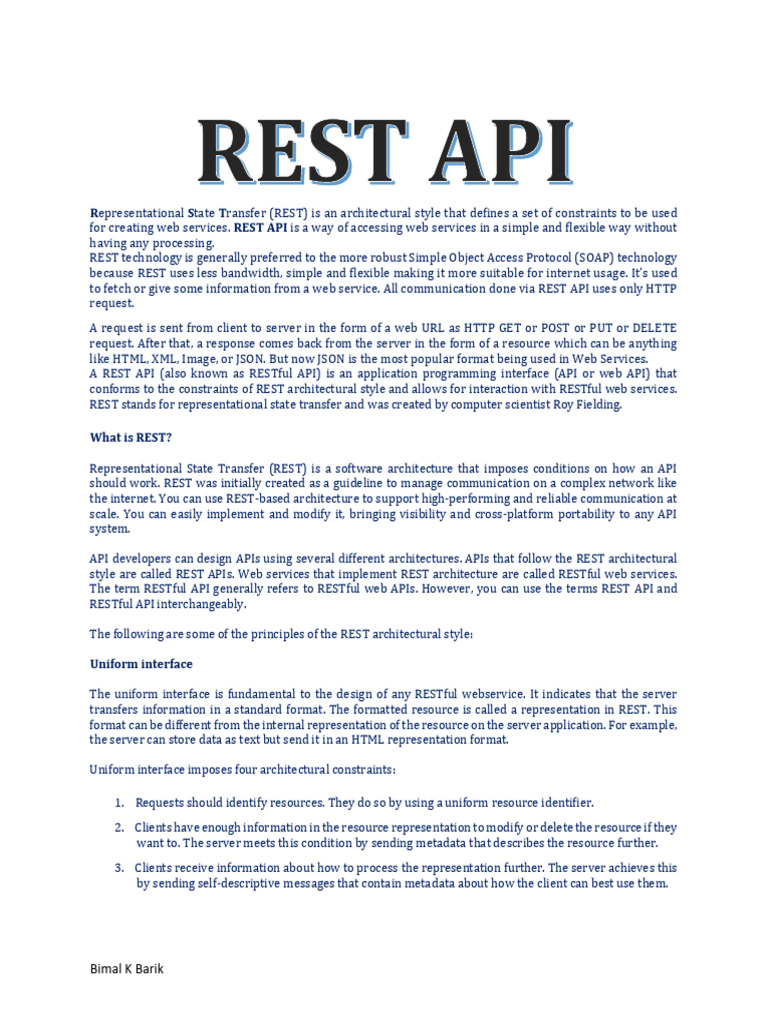 Rest Api | PDF | Networking | Internet & Web