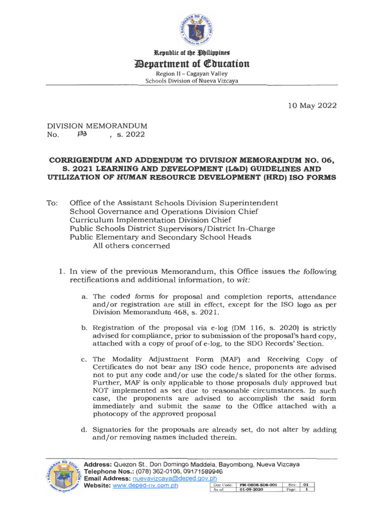 DM No. 133, S. 2022 | PDF