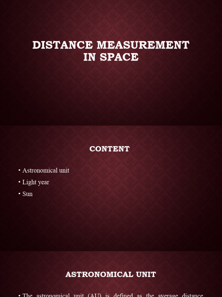Distance Measurement in Space | PDF | Sun | Stars