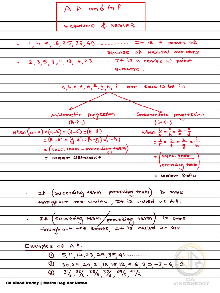 AP AND GP- PP notes maths | PDF