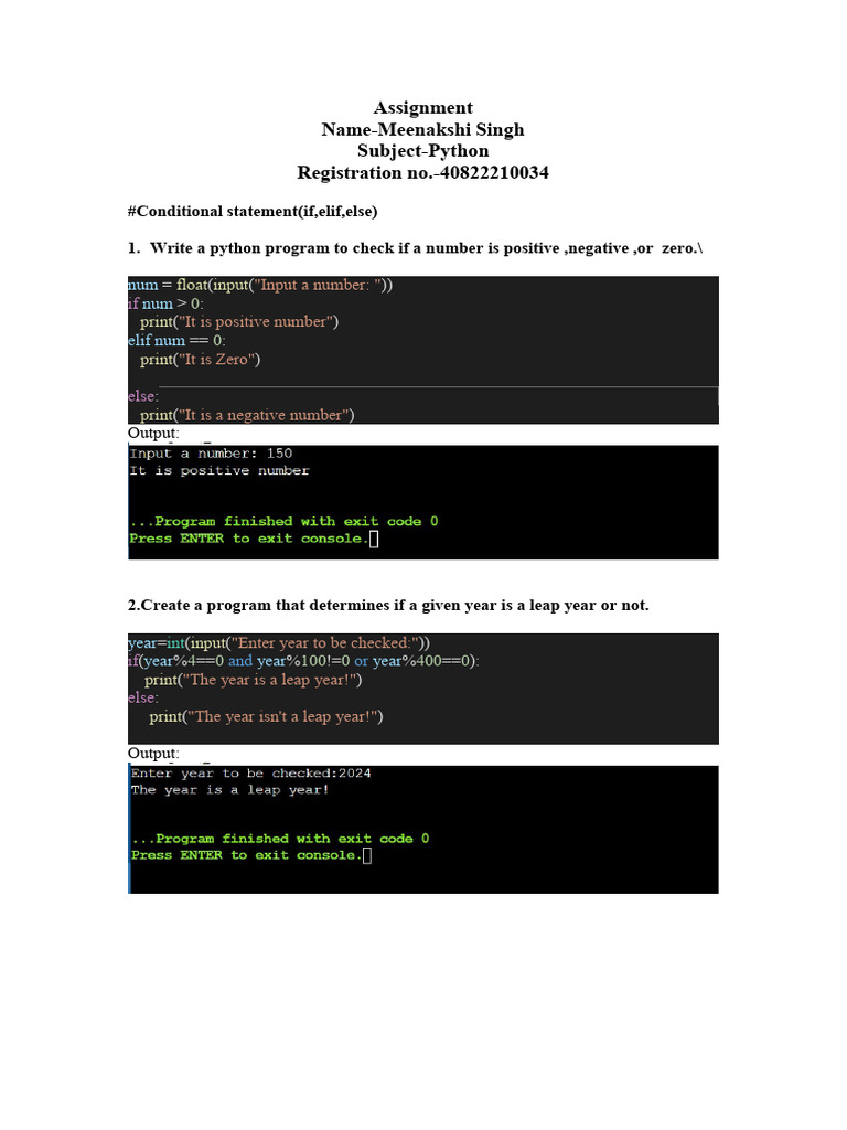 Assignment | Download Free PDF | Control Flow | Computer Science