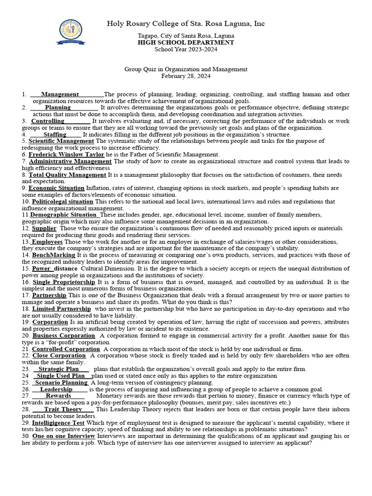 Activity OrgMan | PDF | Corporations | Leadership