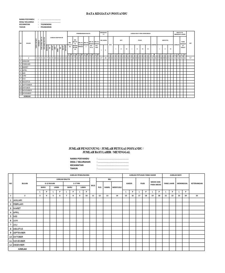 Data Kegiatan Posyandu | PDF