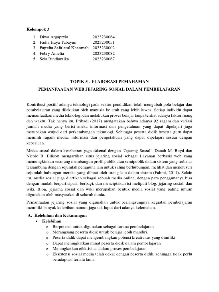 Topik 5 - Elaborasi Pemahaman - TBPP - Kelompok 3 | PDF