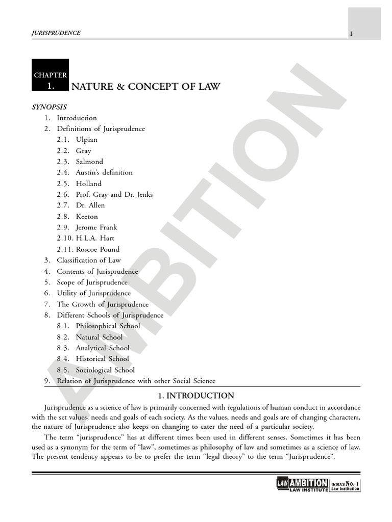 Overview of Jurisprudence Concepts | PDF | Jurisprudence ...