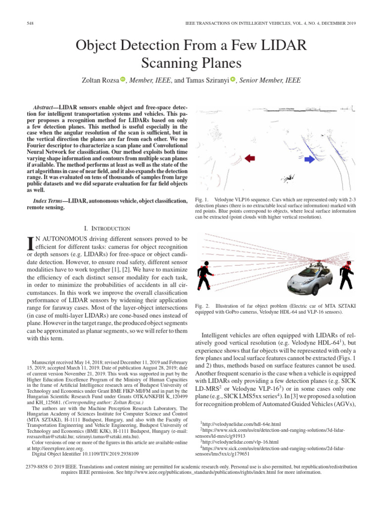 Object Detection From A Few LIDAR Scanning Planes | PDF | Lidar ...