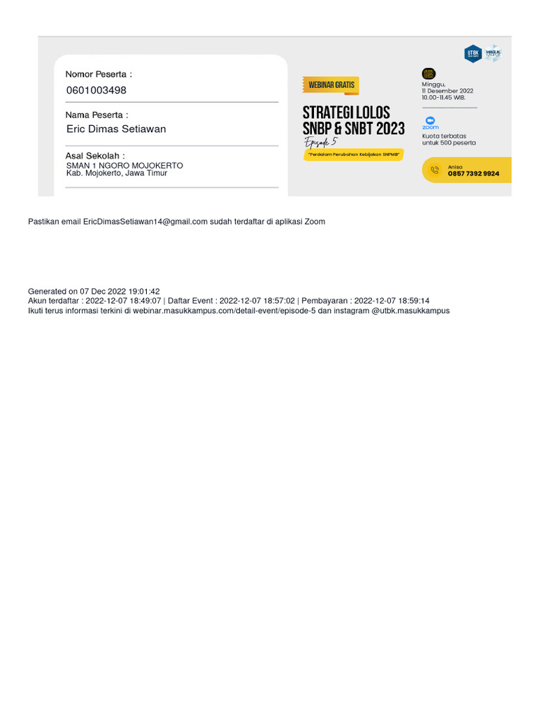 E-Tiket 0601003498 Eric Dimas Setiawan | PDF