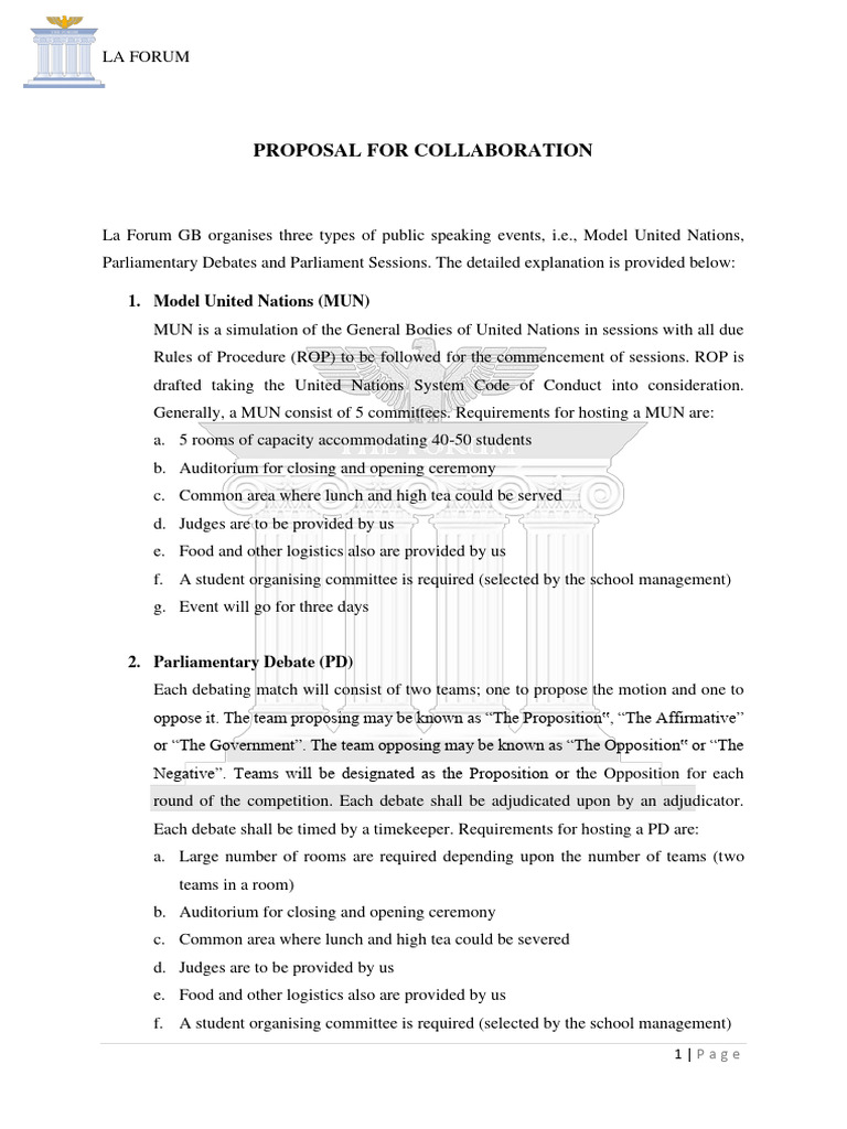 La Forum Public Speaking Events Proposal | PDF | Committee | Government