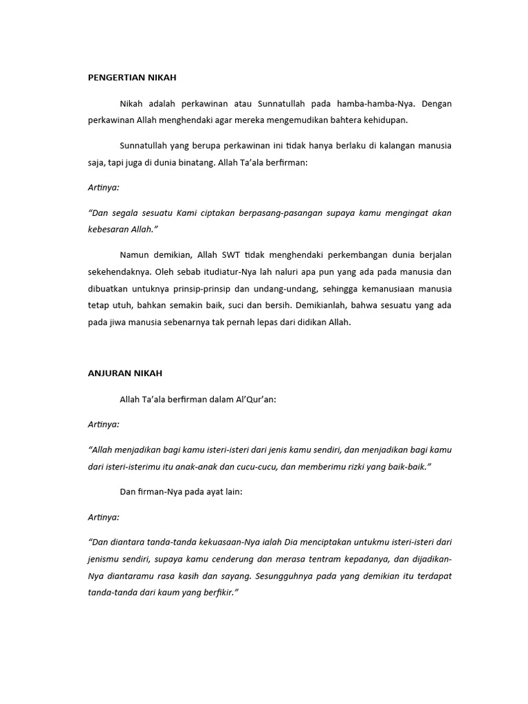 Pengertian Nikah | PDF