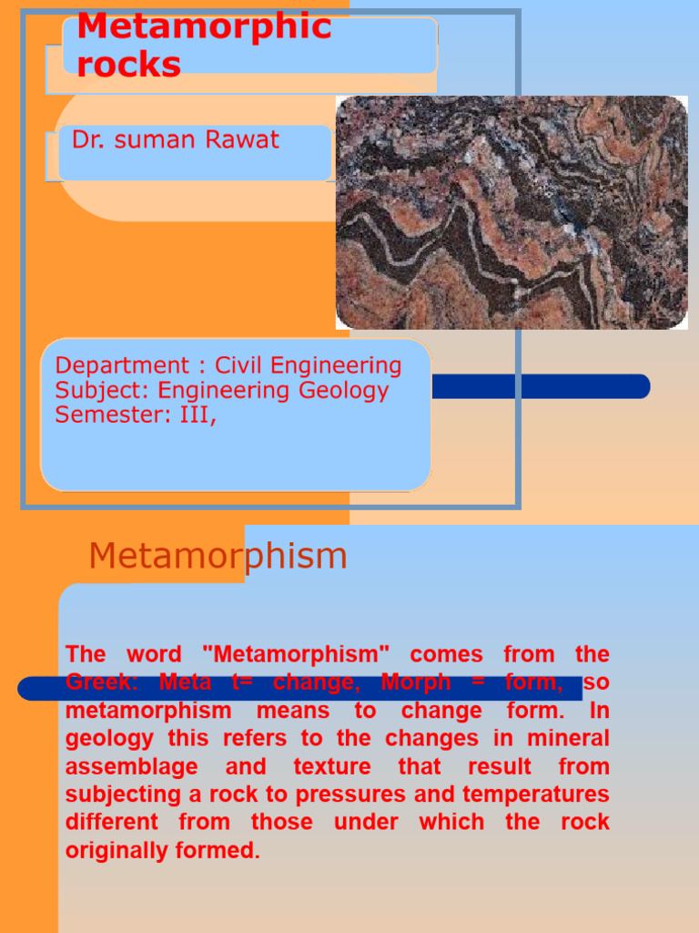 Metamorphic Rocks (Suman) | PDF | Rock (Geology) | Earth Sciences
