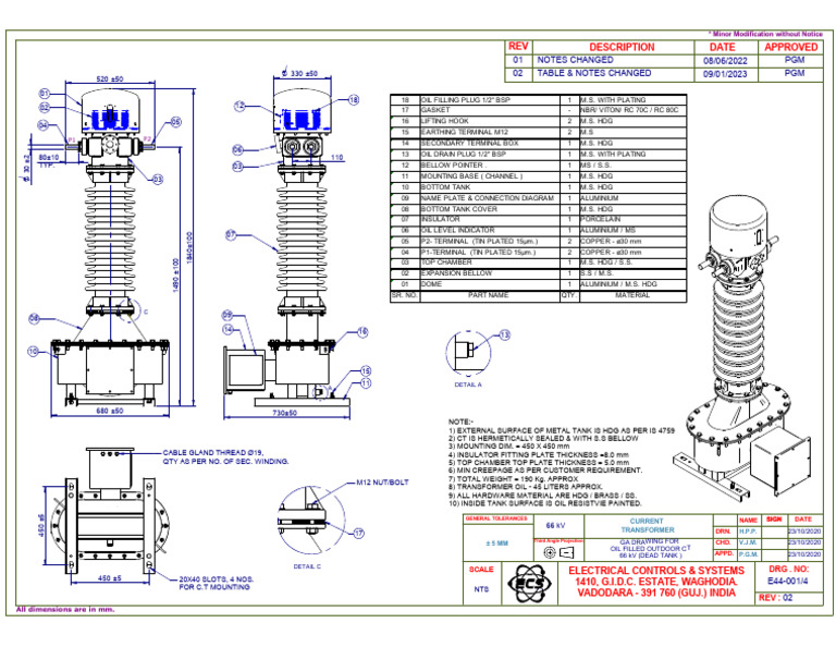 E44-001-4 R2 Ga Drawing | PDF | Insulator (Electricity) | Electricity