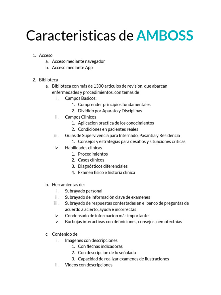 AMBOSS (Caracteristicas) | PDF | Plan de estudios