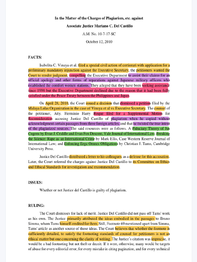 Case Digest Dissenting Opinion Facts | PDF