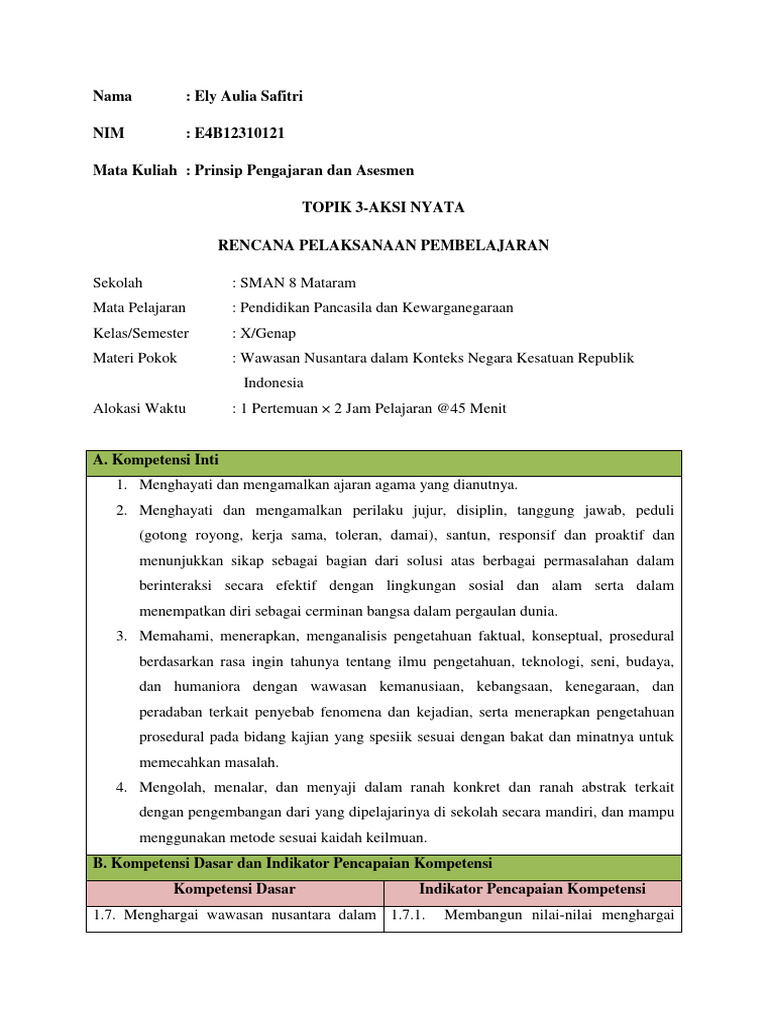 T3-Aksi Nyata-Prinsip Pengajaran Dan Asesmen | PDF