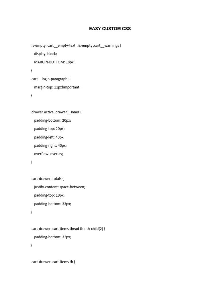 01 Css Easy Custom Css Pdf Web Development World Wide Web