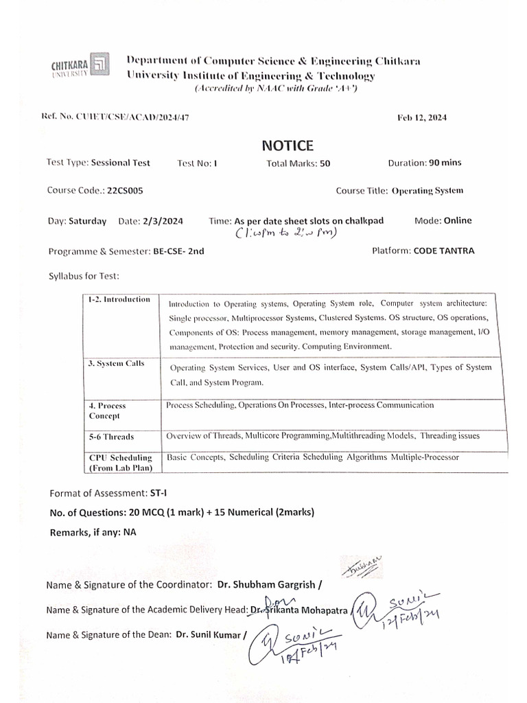 Circular 20240212160140 Sessional Test I Notice - Be Cse Batch 2023 2nd ...