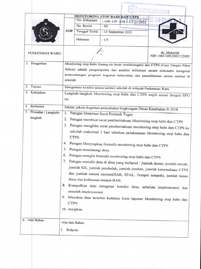 Sop Stop Babs Dan Ctps | PDF