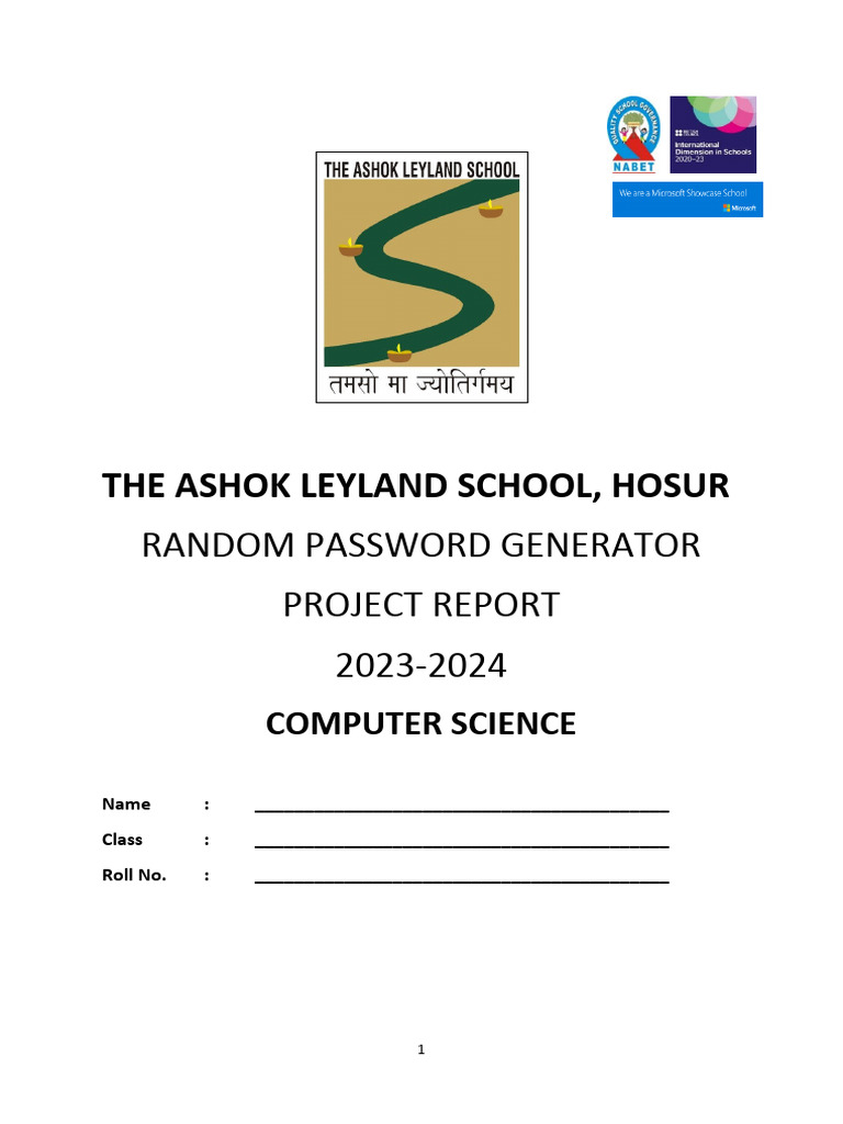 Project Report | Download Free PDF | Password | Security