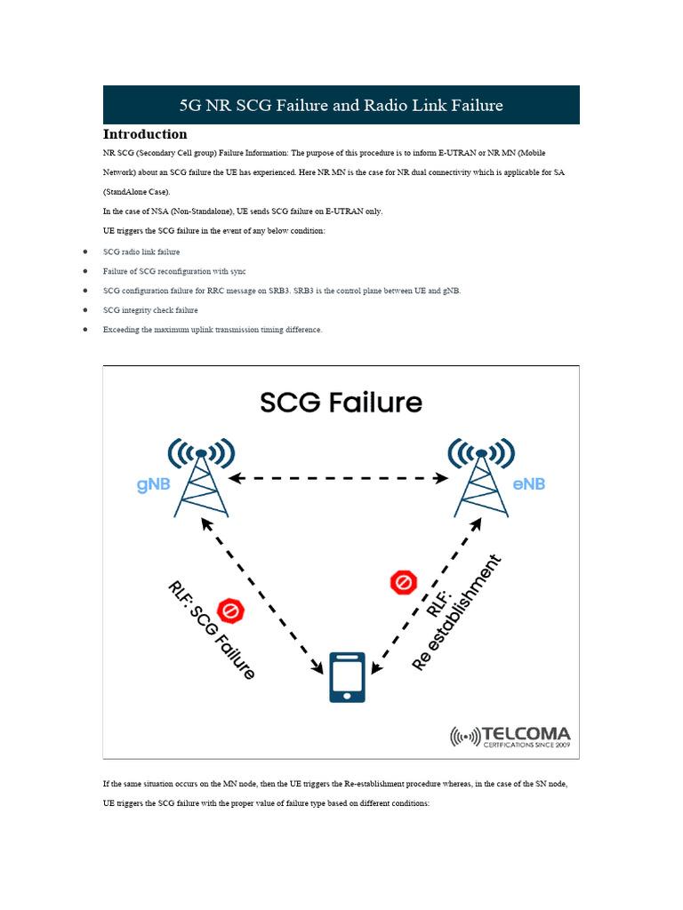 5G NR SCG Failure and Radio Link Failure | PDF | Electronics | Computer ...